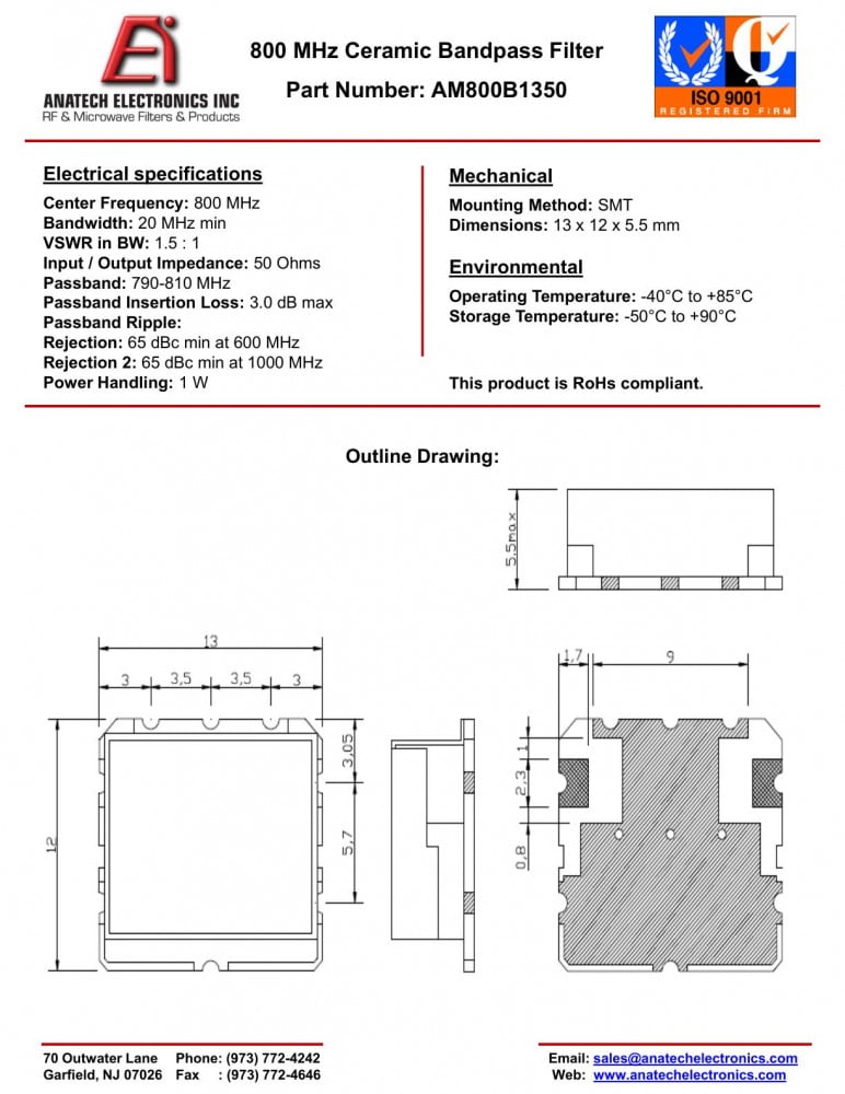 AM800B1350 technical document page 1
