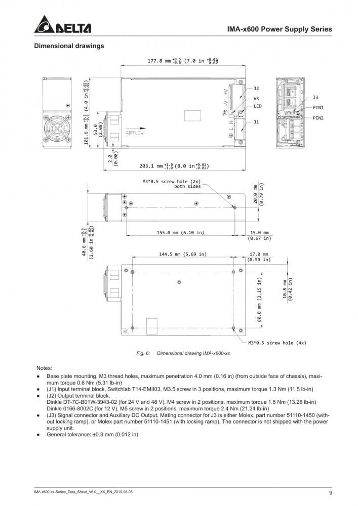 DELTA IMA 600 W datasheet page 9
