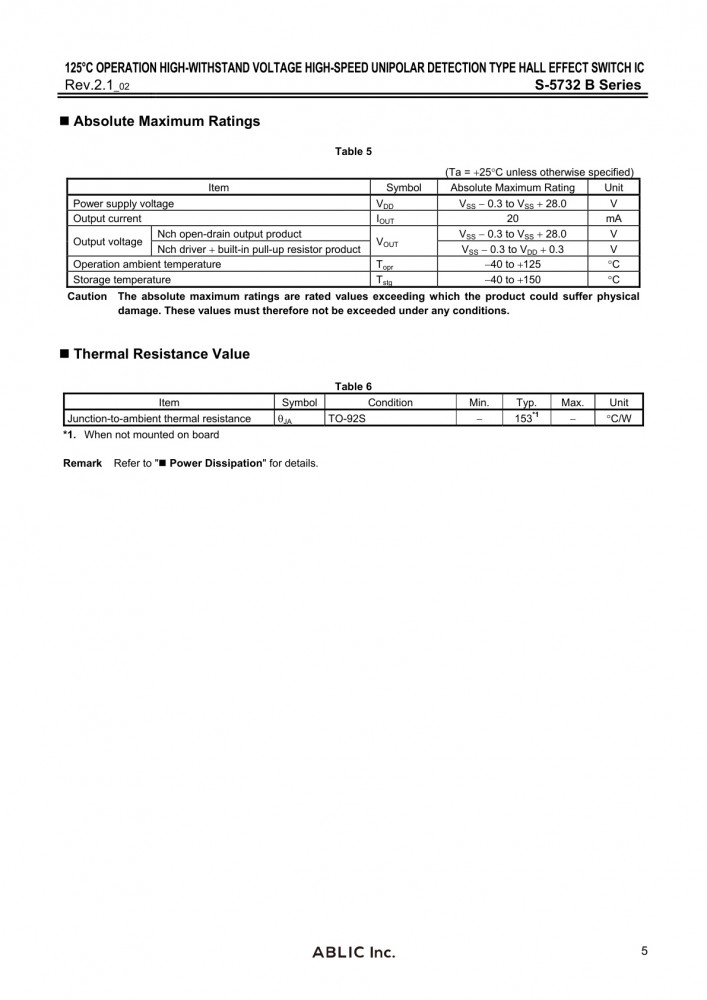 S-5732NSL1B-Y3Z2U datasheet page 5