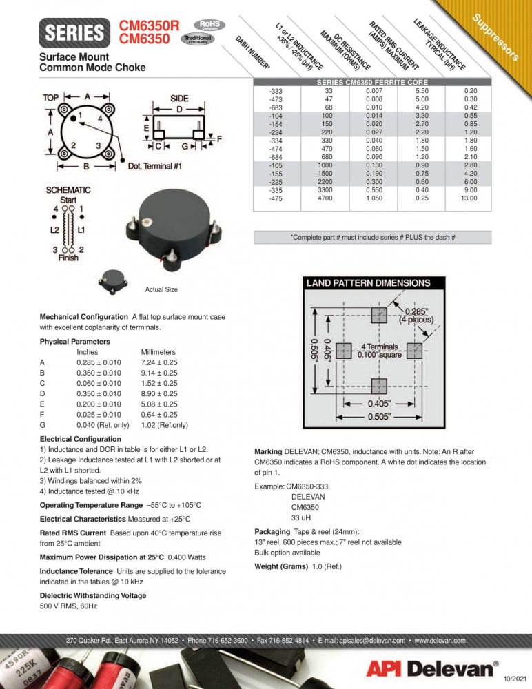 CM6350-225 technical document page