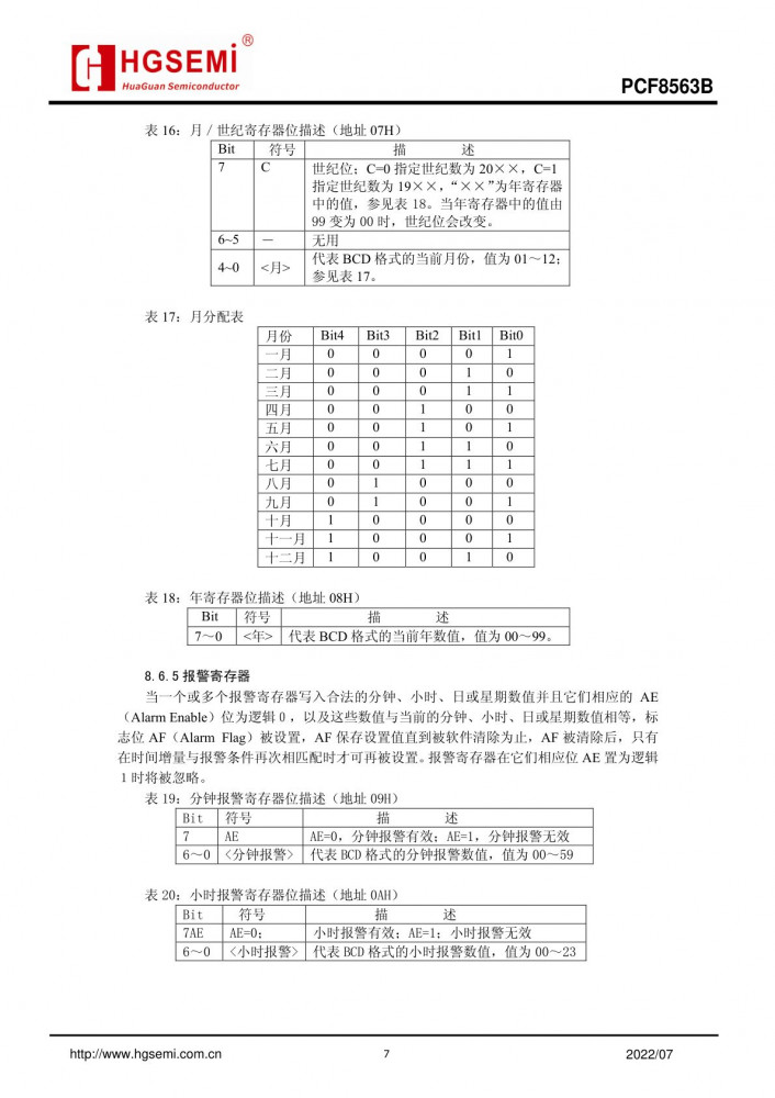 PCF8563B datasheet page 7