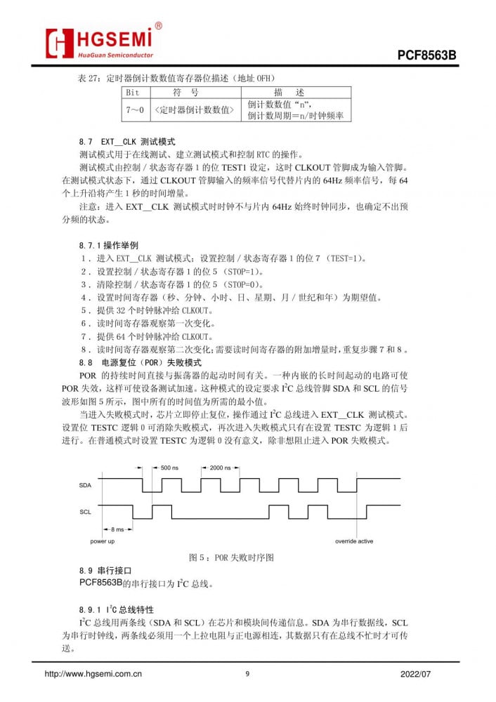 PCF8563B datasheet page 9