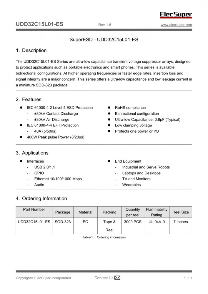 UDD32C15L01-ES datasheet page 1