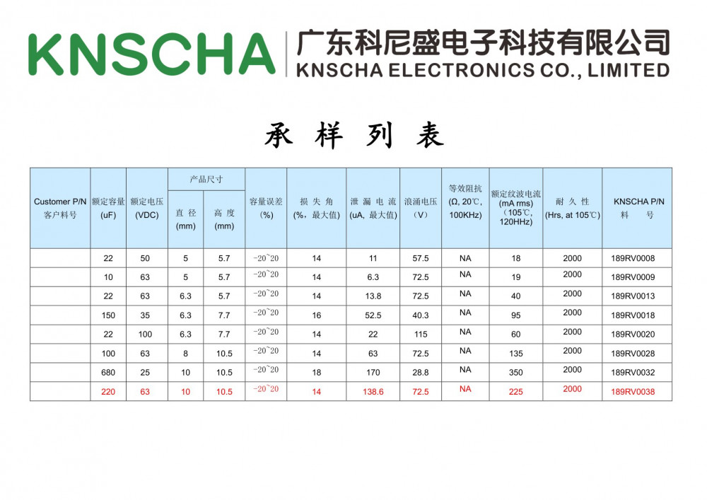 KNSCHA 189RV0038 datasheet page 1