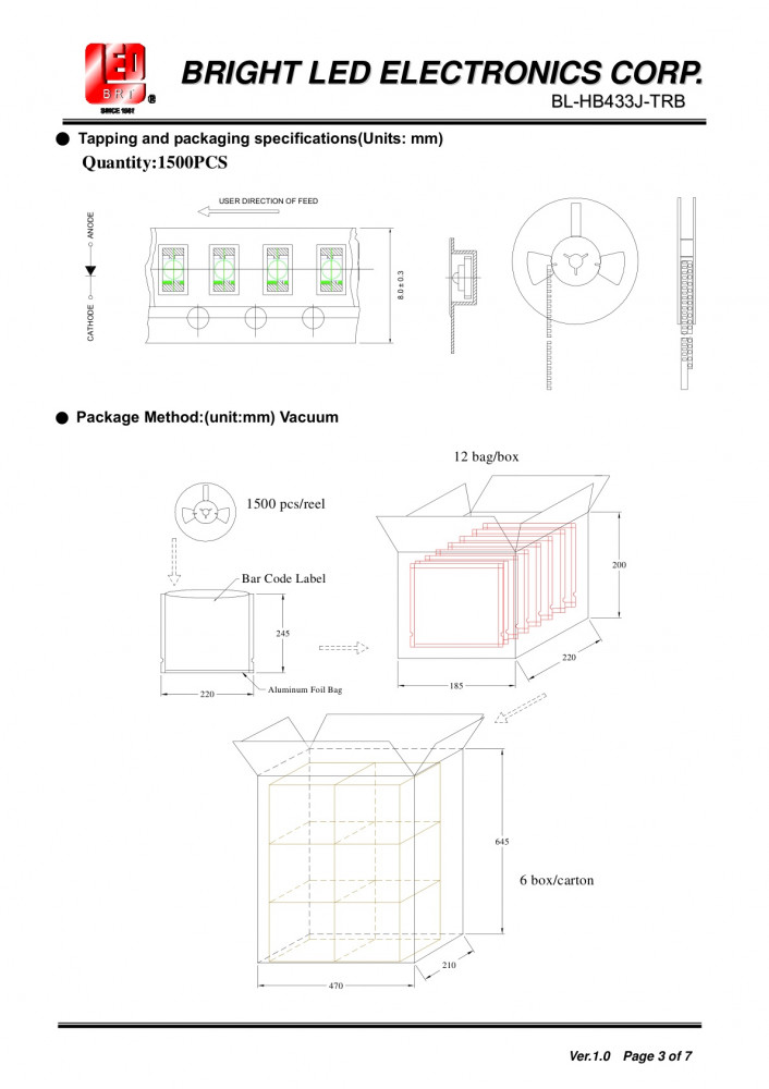 BL-HB433J-TRB datasheet page 3