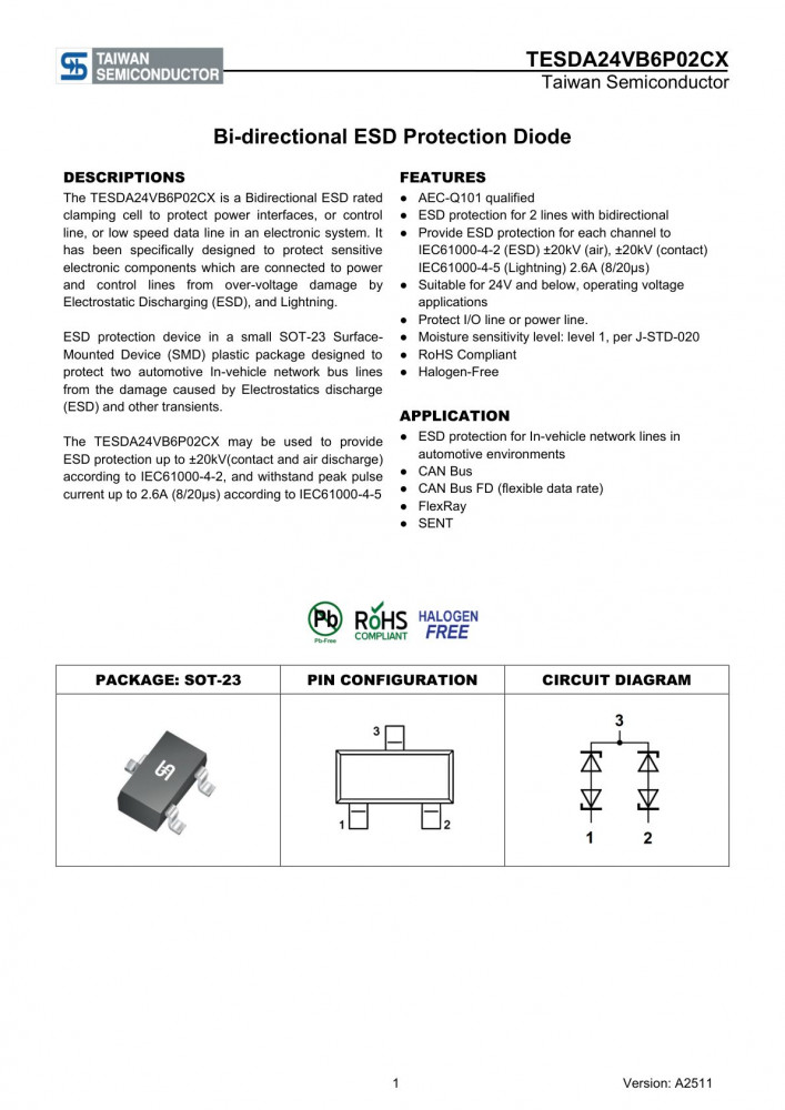 TESDA24VB6P02CX datasheet page 1