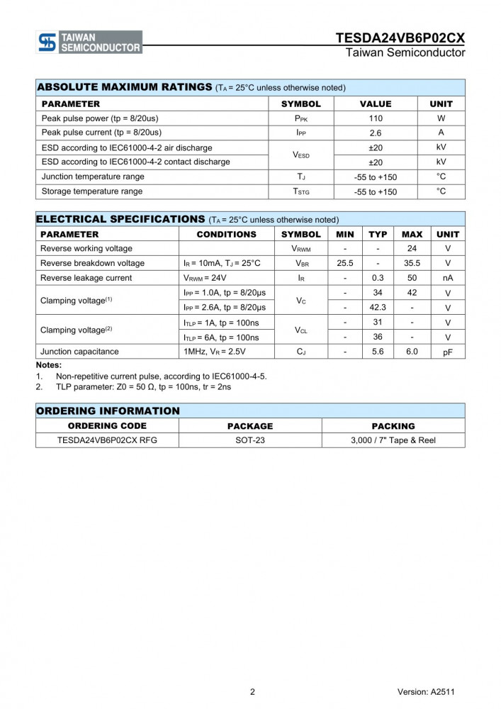 TESDA24VB6P02CX datasheet page 2