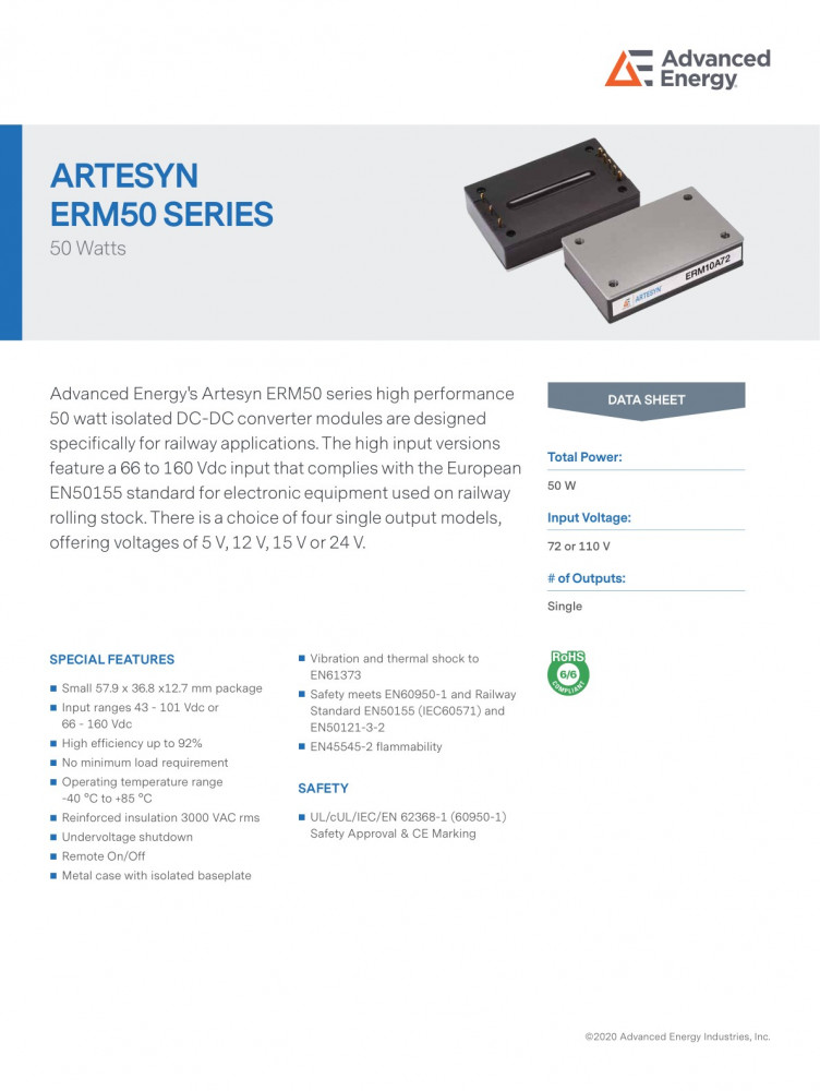 ERM50 datasheet page 1