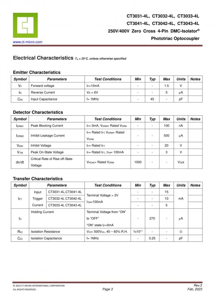 CT3031-4L datasheet page 3