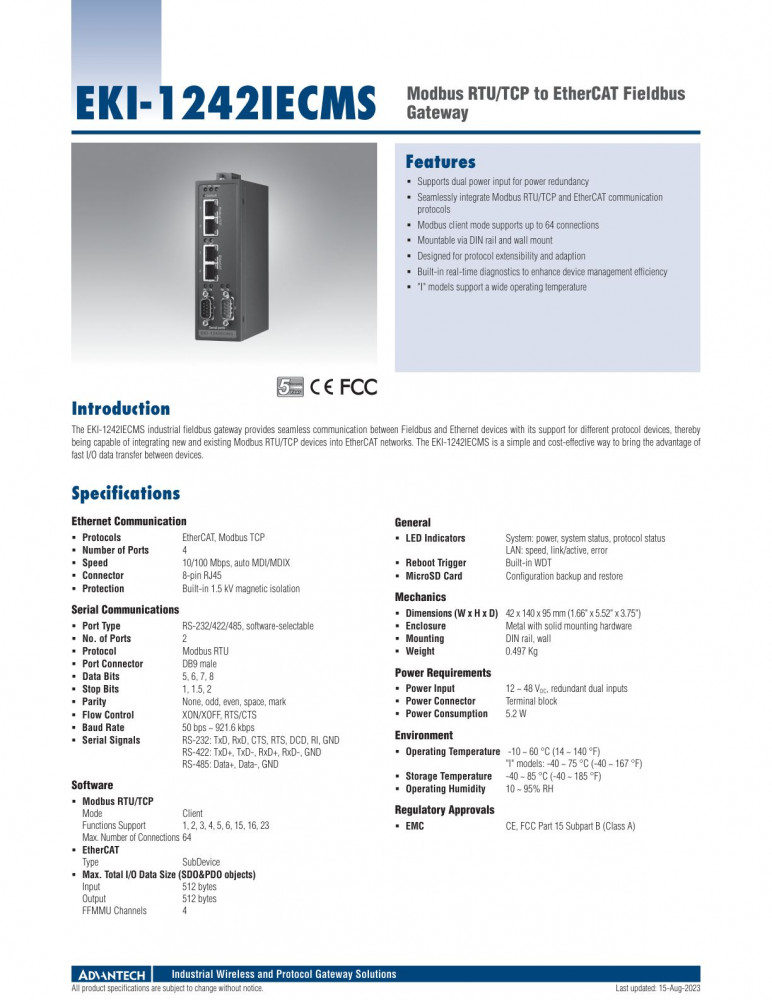 EKI-1242IECMS product documentation page 1