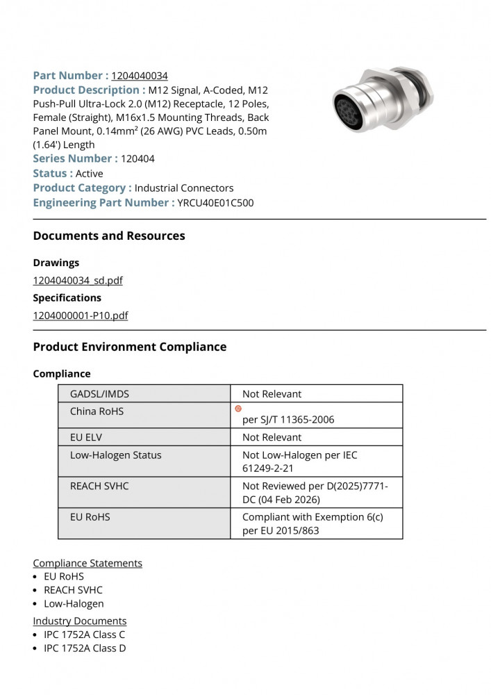MOLEX product specification page 1