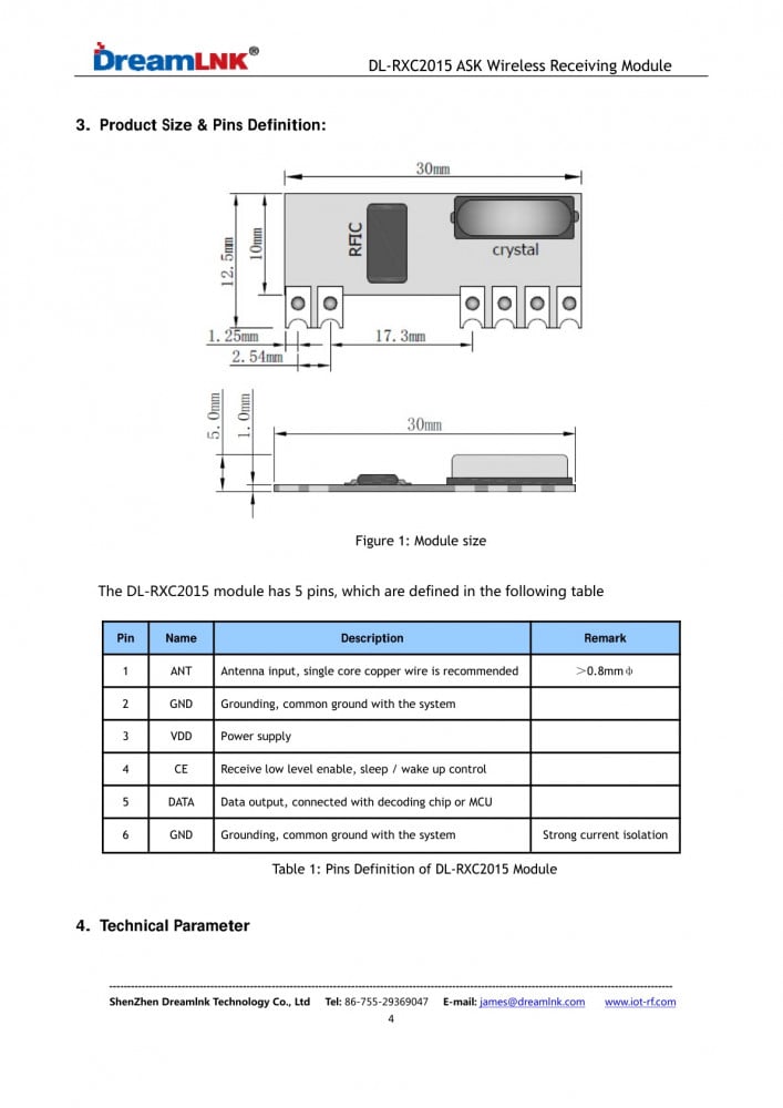 DL-RXC2015-433M datasheet page 4