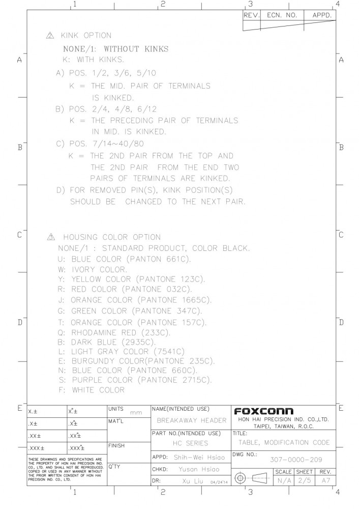FOXCONN HC11051-D4 drawing sheet 6
