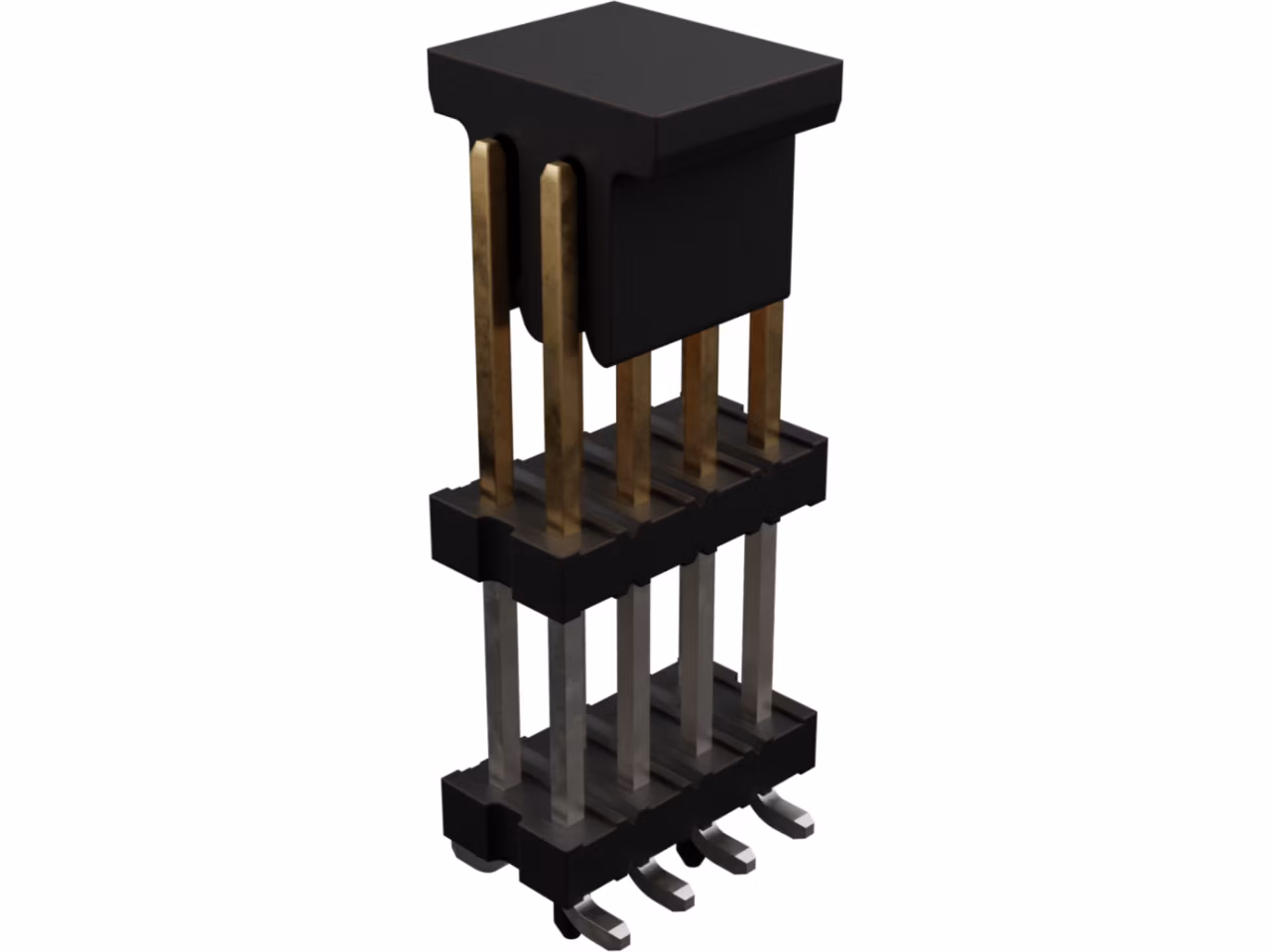 2.00mm Pitch Milli-Grid Header, Vertical, Surface Mount, Dual Row Dual Body, 8 Circuits, 0.38µm Gold (Au) Plating, 9.65mm Stacking Height, with Pegs and Cap, Tube, Lead-Free for sale