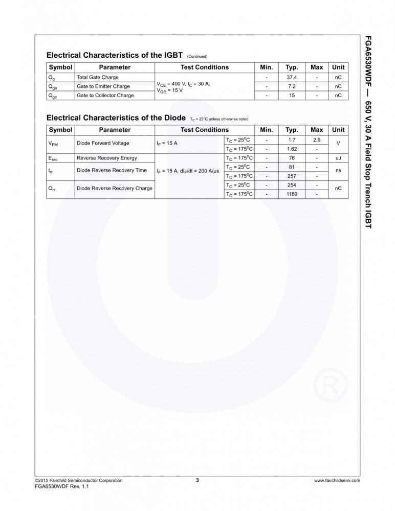 FGA6530WDF datasheet page 3