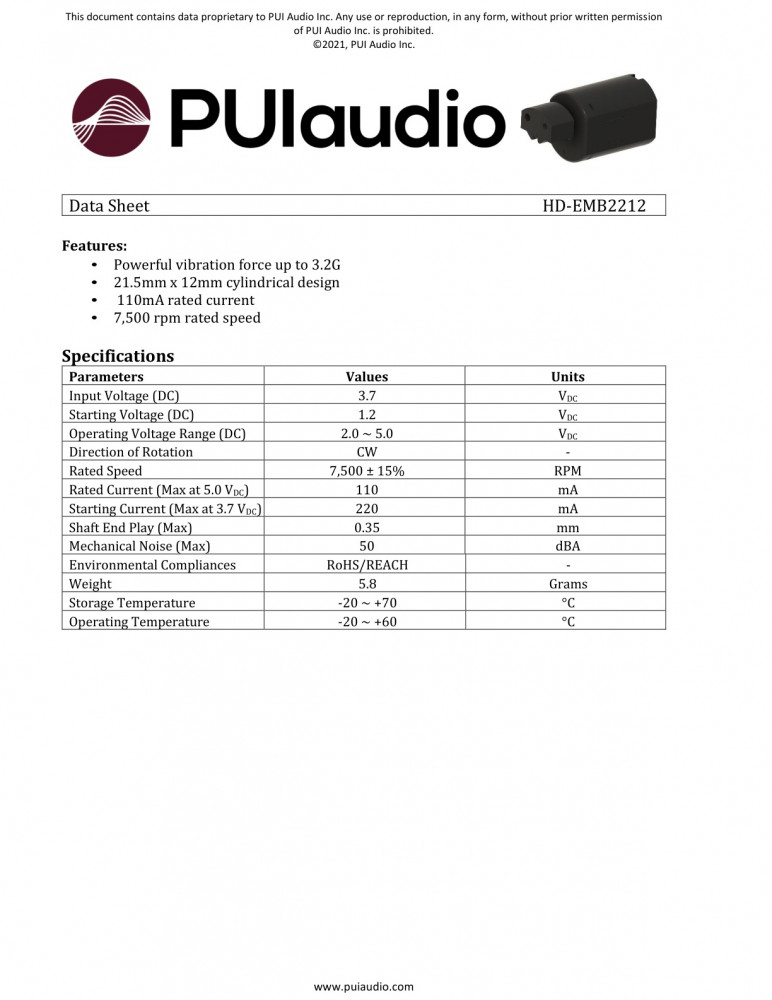 HD-EMB2212 technical document, page 1