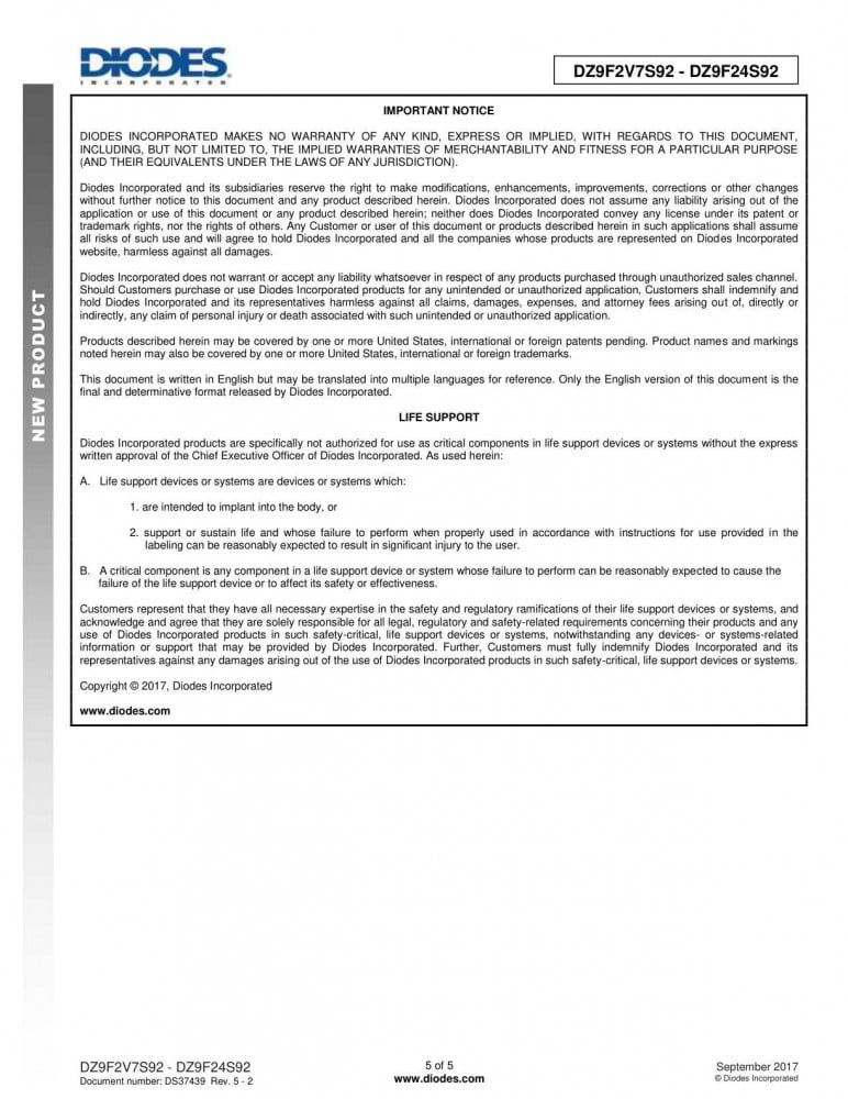 DZ9F3V9S92-7 datasheet page 5