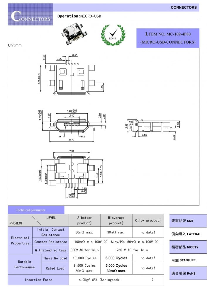 SOFNG MC-109-4P80 technical drawing page 1