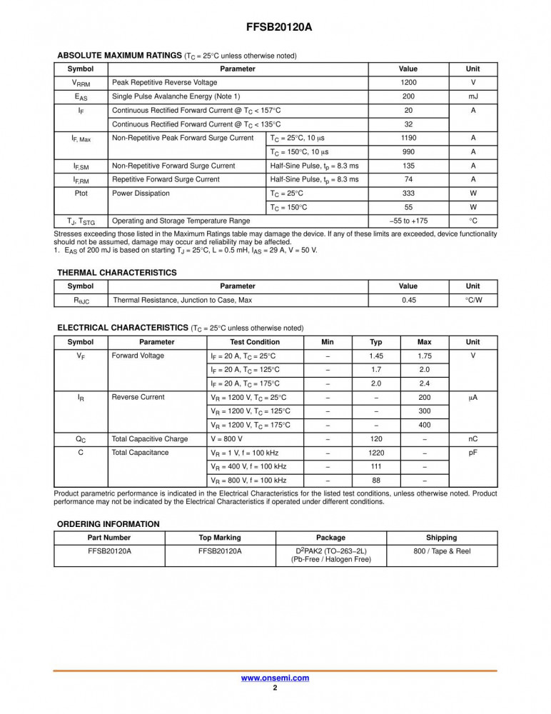 FFSB20120A datasheet page 2 preview