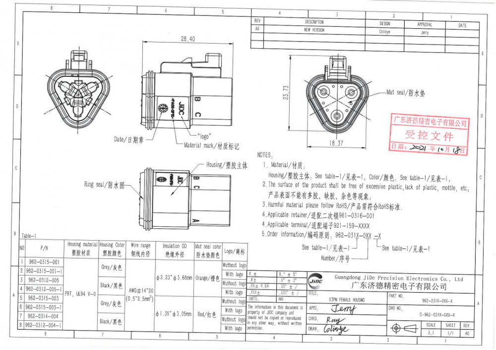 JIDC 962-0315-001 technical document preview