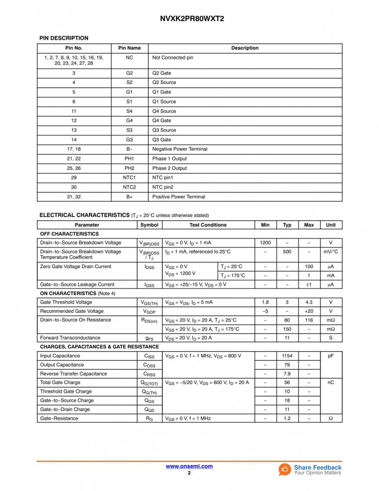 NVXK2PR80WXT2 technical document page 2