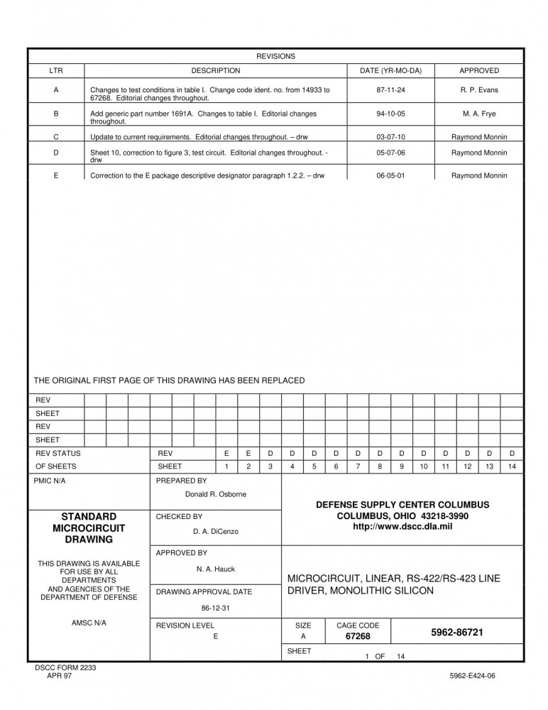 26LS30/BFA technical document page 1
