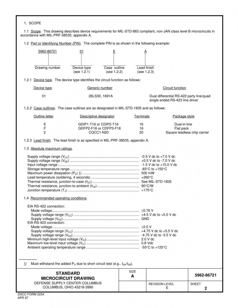 26LS30/BFA technical document page 2