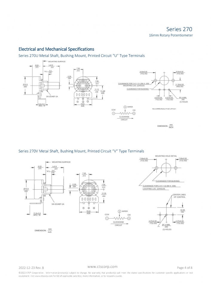 CTS Series 270 datasheet page 4