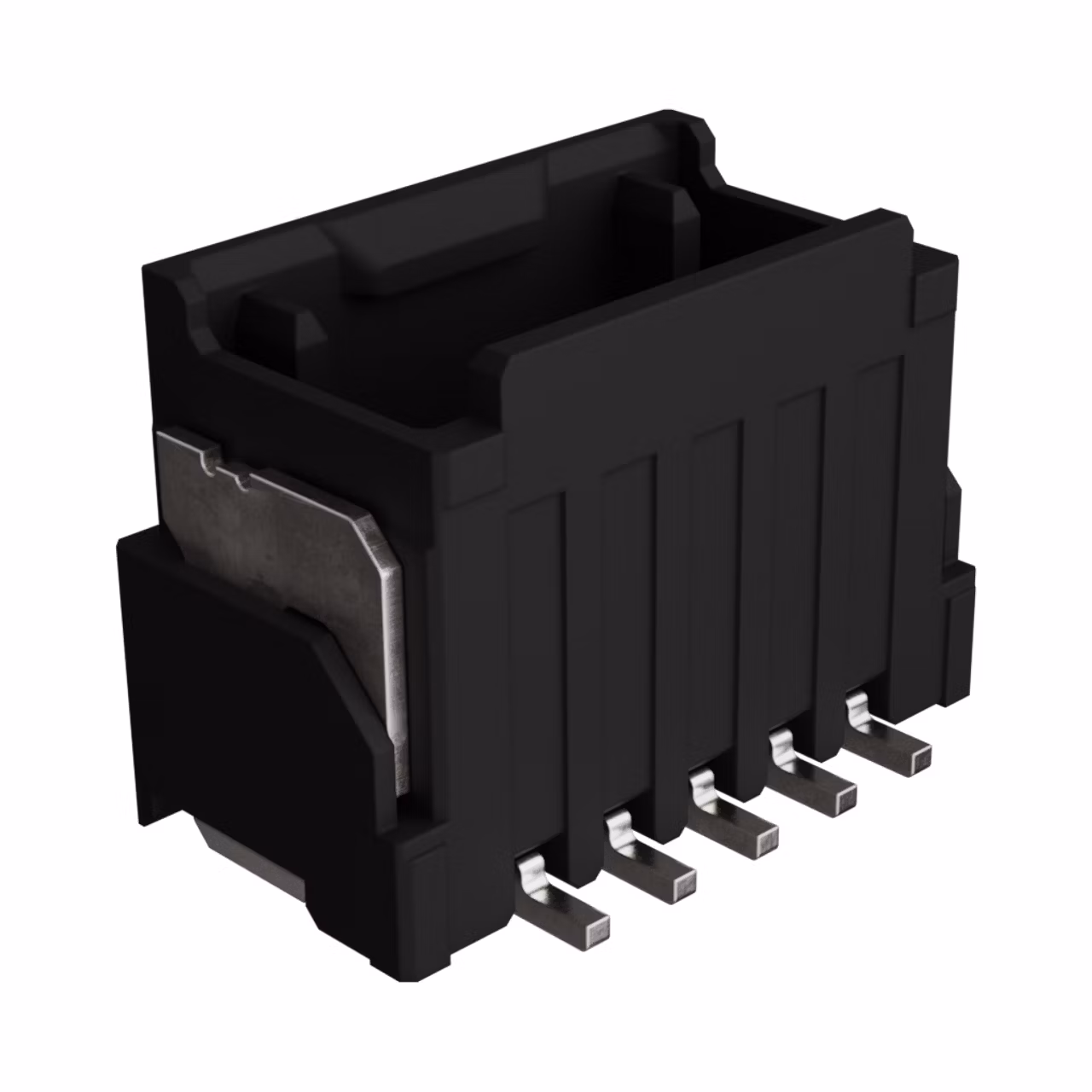 Micro-One Wire-to-Board Header, Vertical, 2.00mm Pitch, Single Row, Glow-Wire Capable, Surface Mount, 5 Circuits, Gold Plating, Black, with Potting Capability for sale