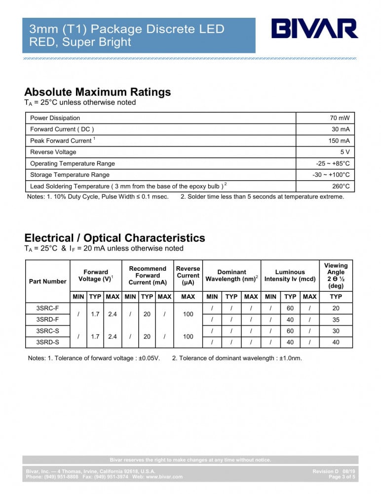 BIVAR 3SRC-F datasheet page 3