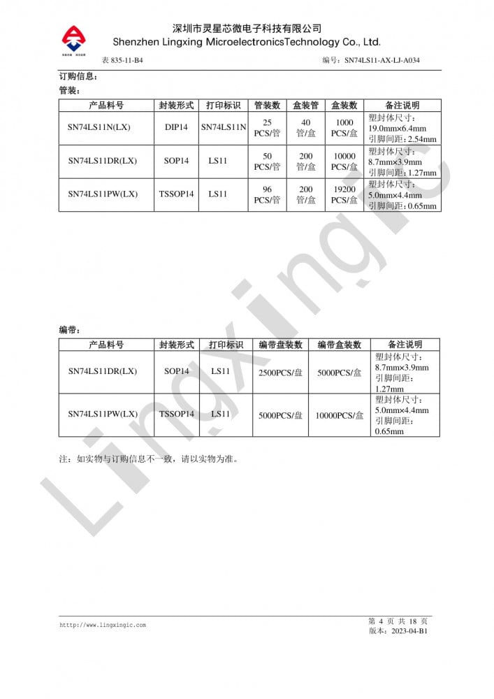 SN74LS11N(LX) datasheet page 4