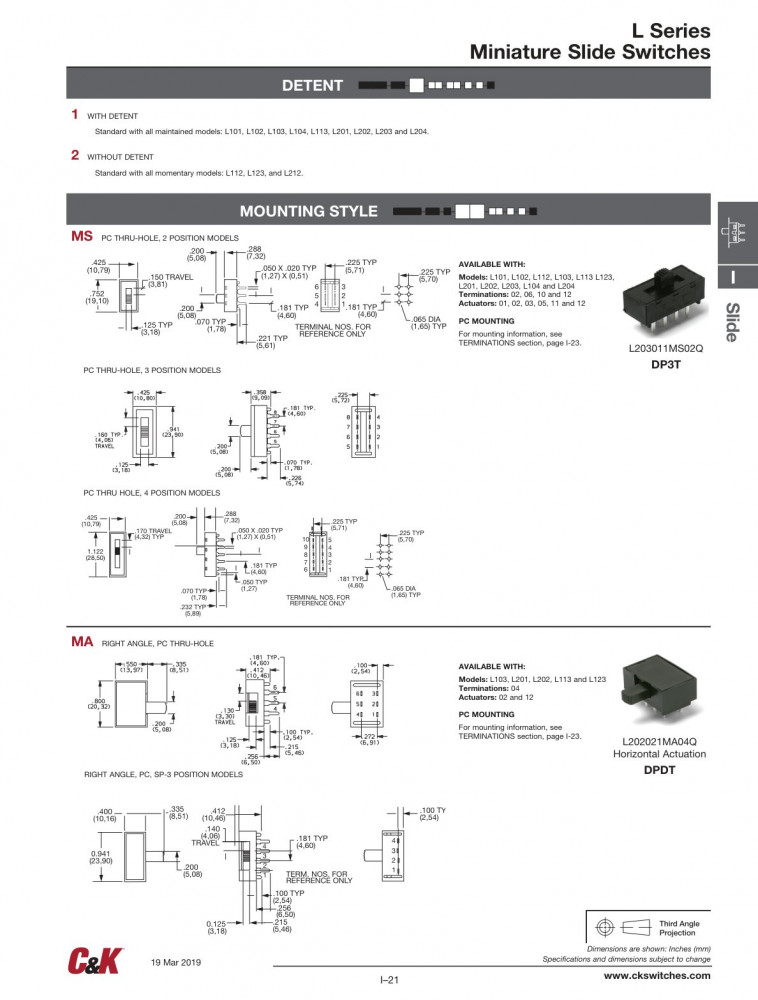 C&K L Series datasheet page 3