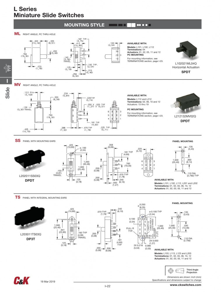 C&K L Series datasheet page 4