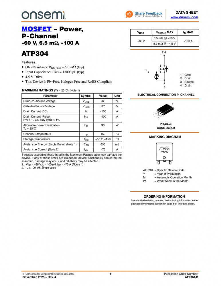 ATP304 datasheet page 1
