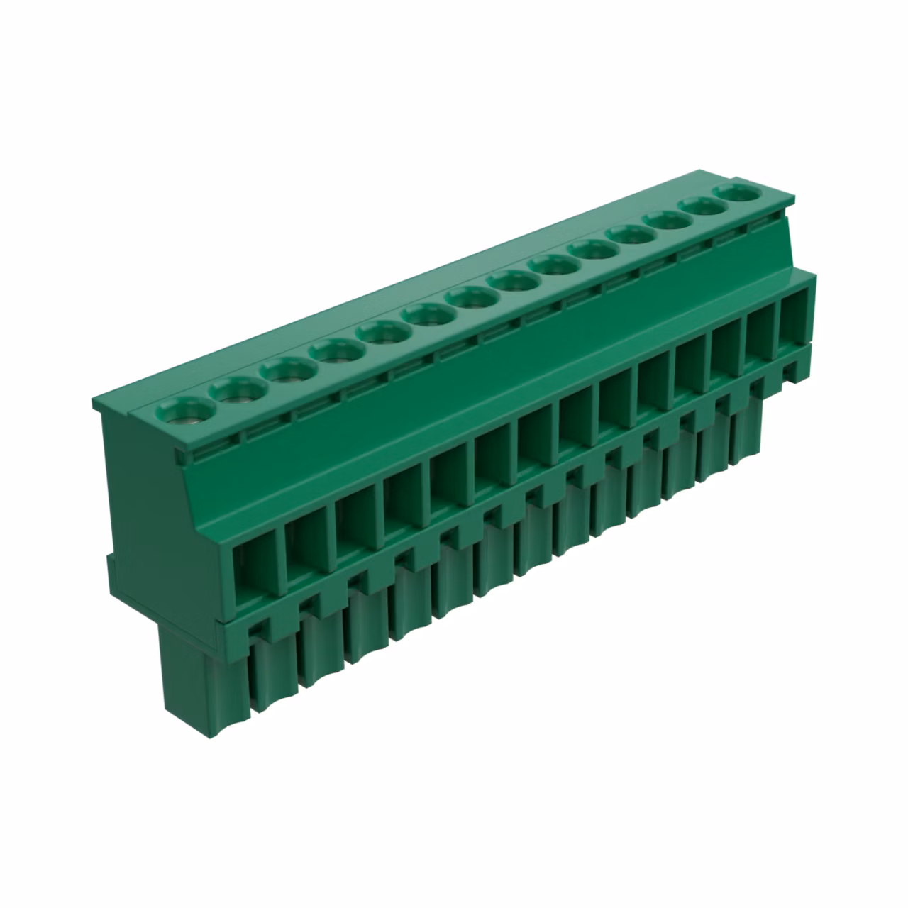 3.50mm Pitch Eurostyle Vertical Plug, with Standard Imprinting, Rear Wire Entry, Green Housing, 14 Circuits for sale