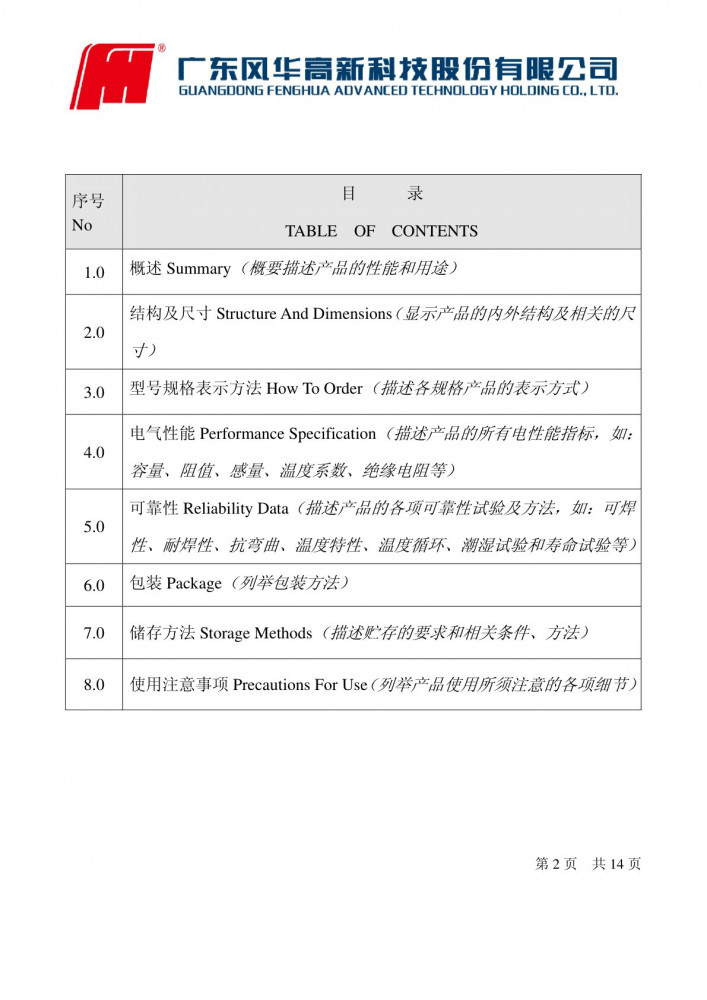 FH T450 series document page 2