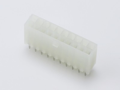 Mini-Fit Jr. Vertical Header, 4.20mm Pitch, Dual Row, 10 Circuits, without Snap-in Plastic Peg PCB Lock, Tin, Natural