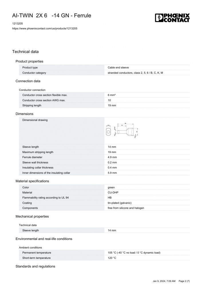 Phoenix Contact 1213205 technical document page 2