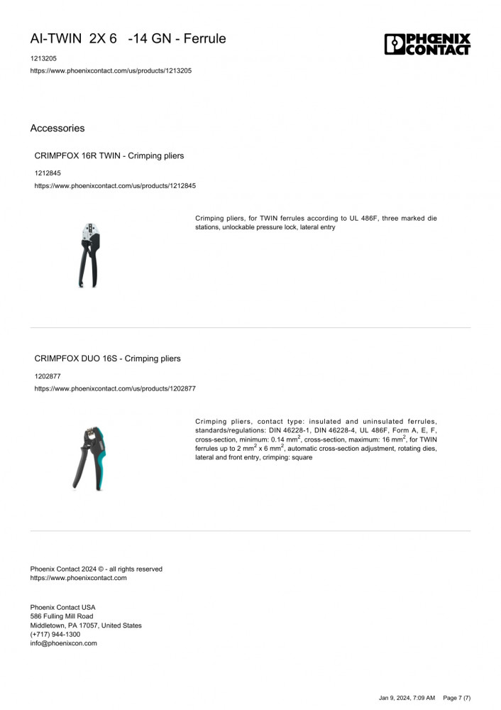 Phoenix Contact 1213205 technical document page 7