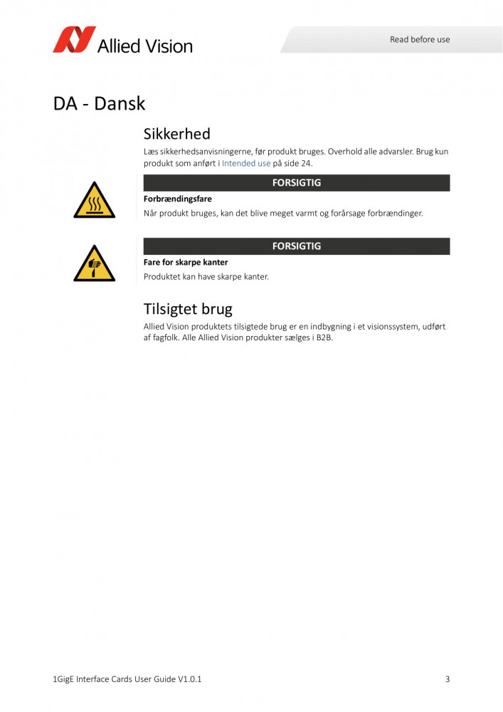 Allied Vision 1GigE interface card guide, page preview 3