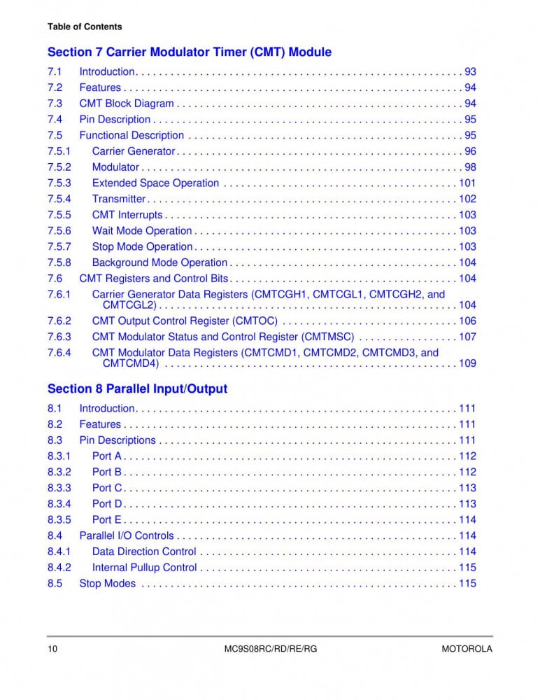 MC9S08RD60CFG document page 10