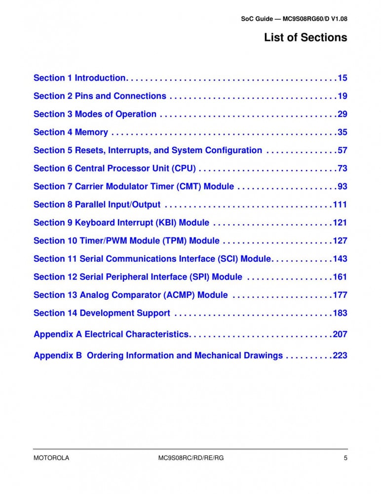 MC9S08RD60CFG document page 5