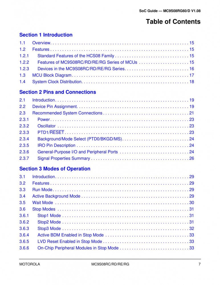 MC9S08RD60CFG document page 7