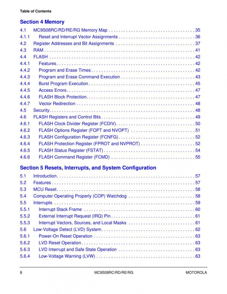 MC9S08RD60CFG document page 8