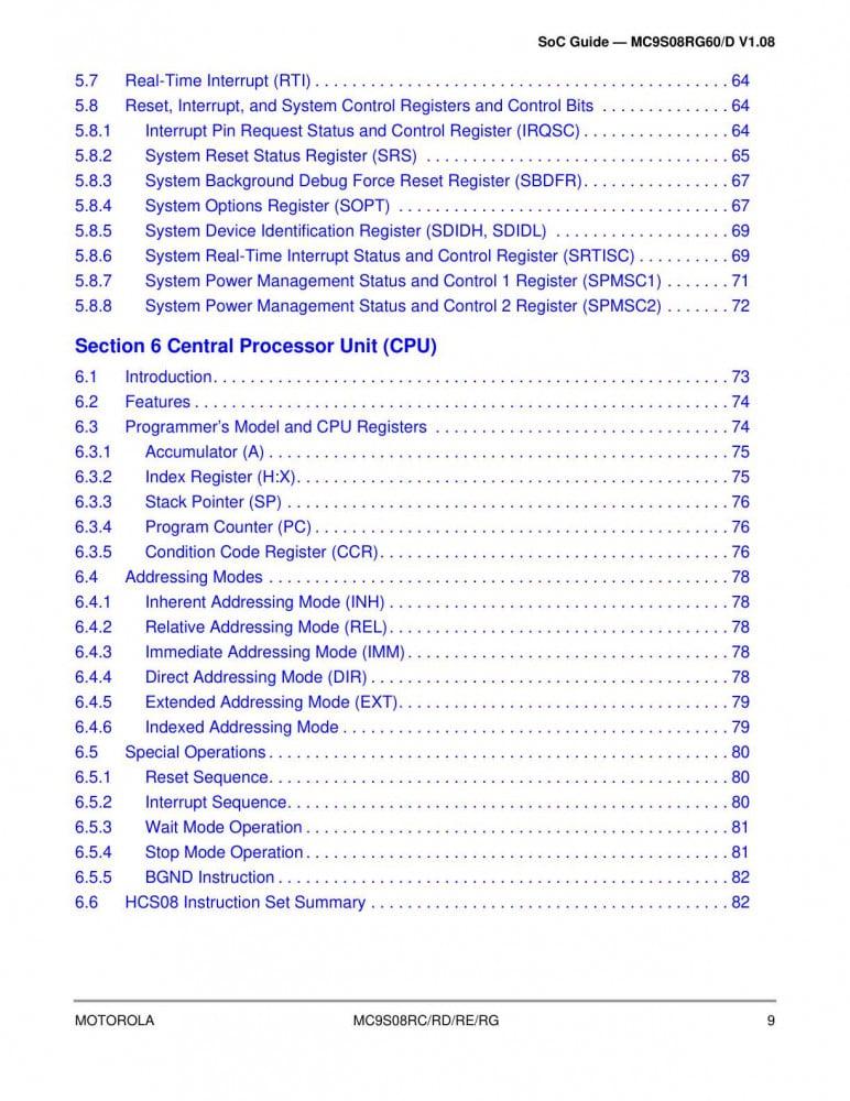 MC9S08RD60CFG document page 9