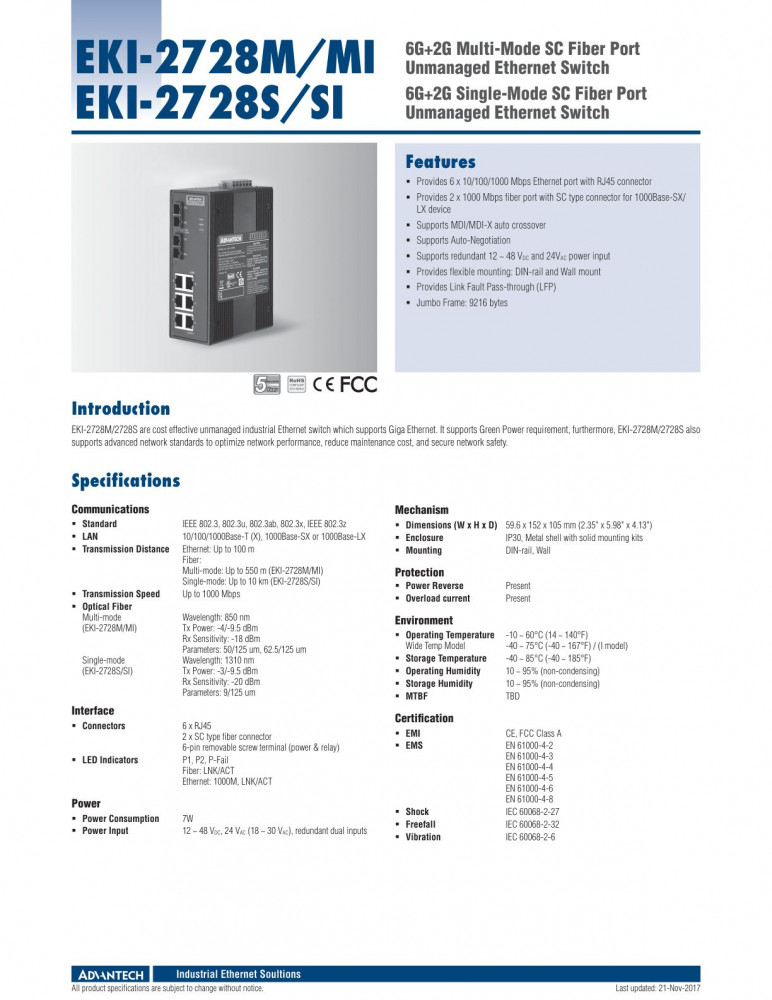 EKI-2728MI technical document preview, page 1