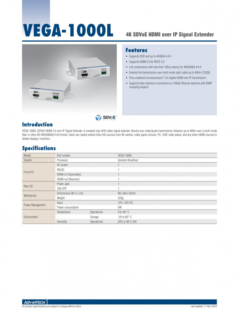 VEGA-1000L technical document image, page 1