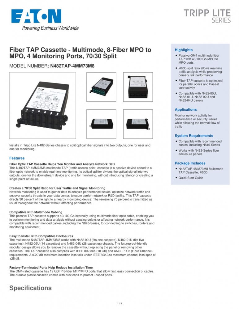 N482TAP-4MM73M8 technical document page 1