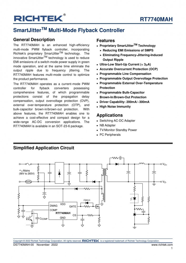 RT7740 technical document preview