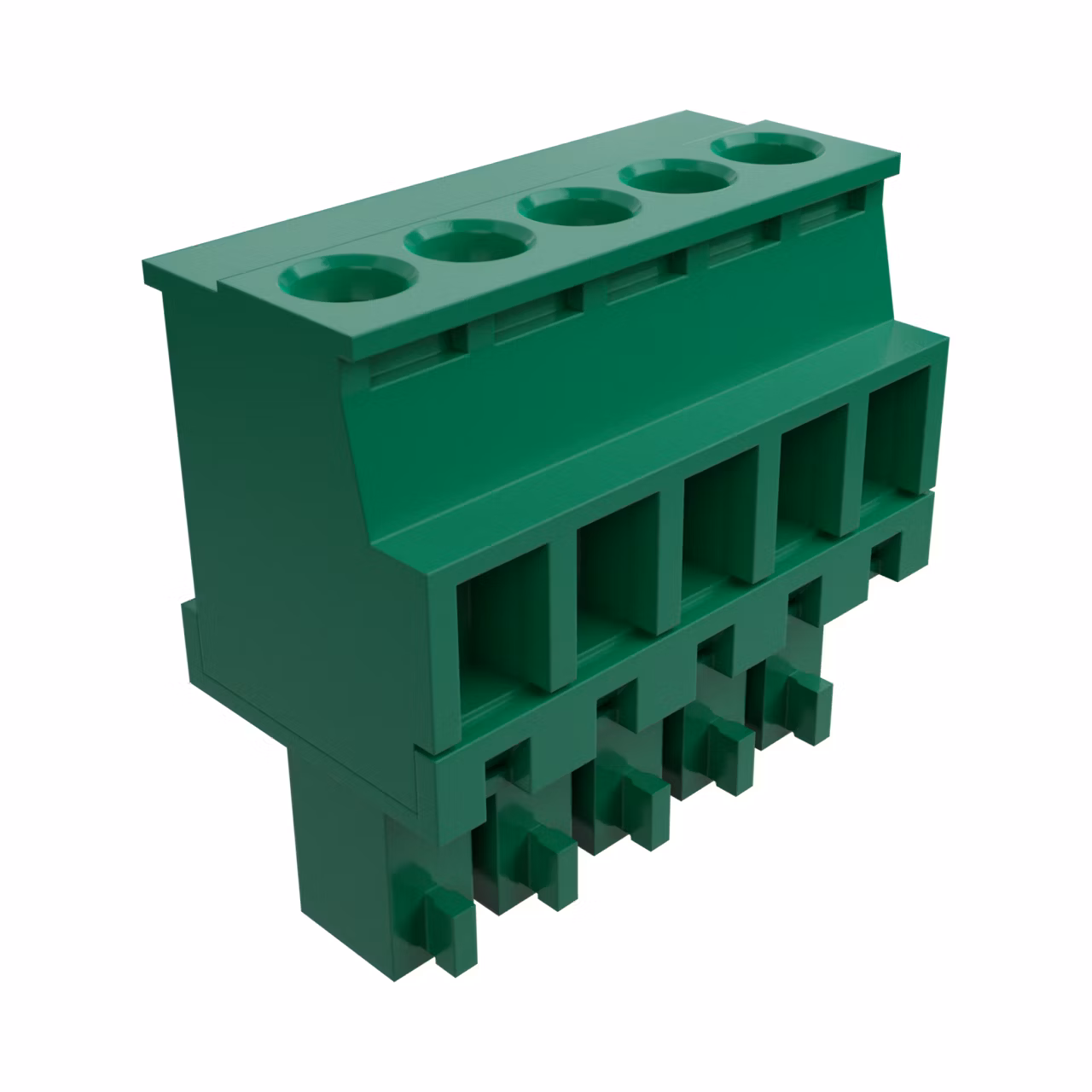 3.81mm Pitch Eurostyle Vertical Plug, with Standard Imprinting, Front Wire Entry, Green Housing, 5 Circuits for sale